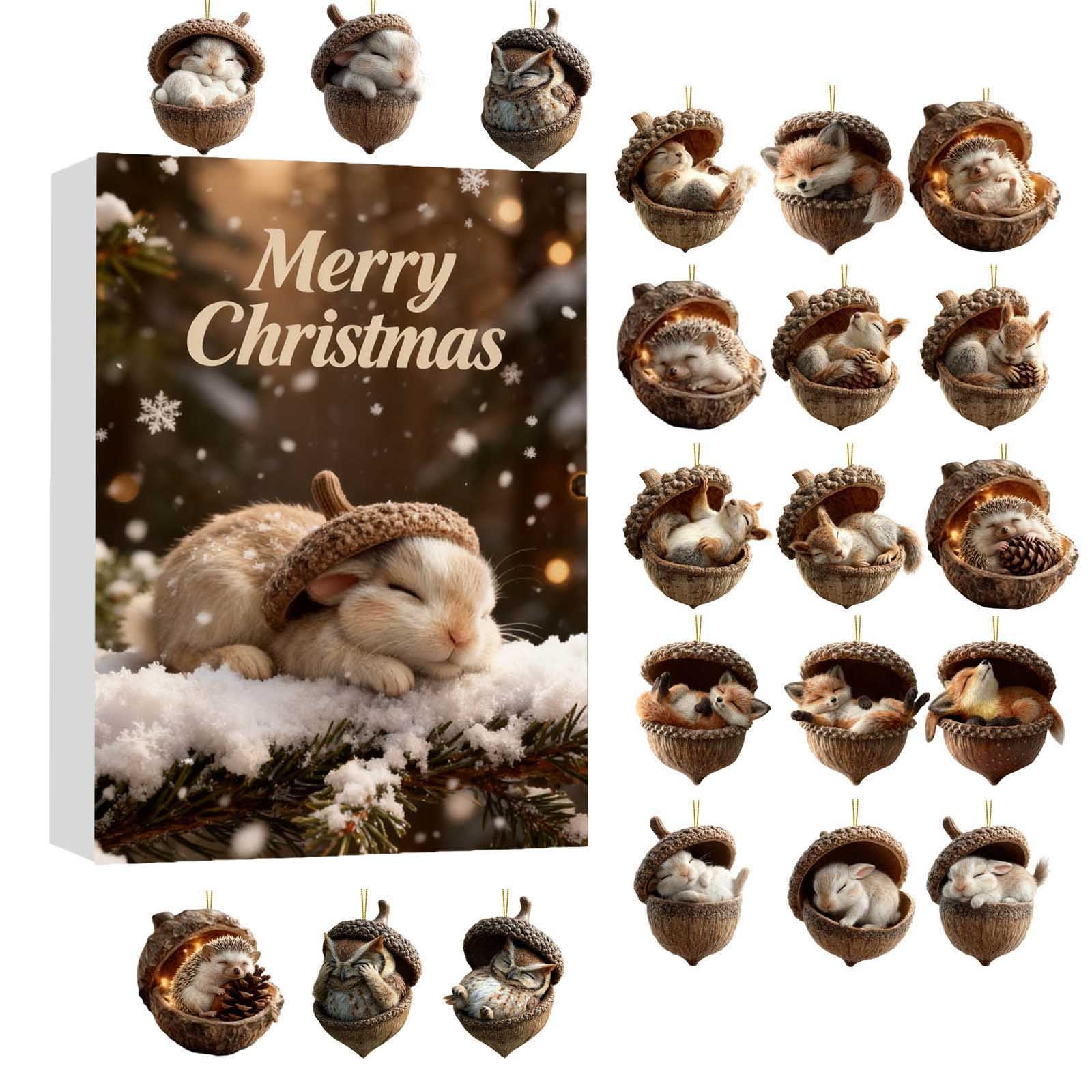 Hometravel 2025 Pinecone Animals Arrival Calendar, Festive Holiday ...