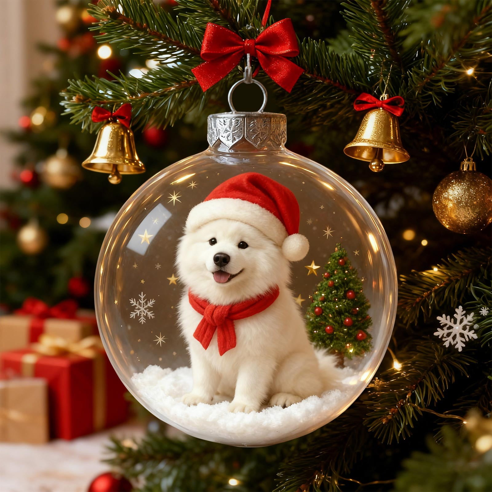 Hometravel Clear Crystal Christmas Tree Pendants, 3D Transparent Animal ...