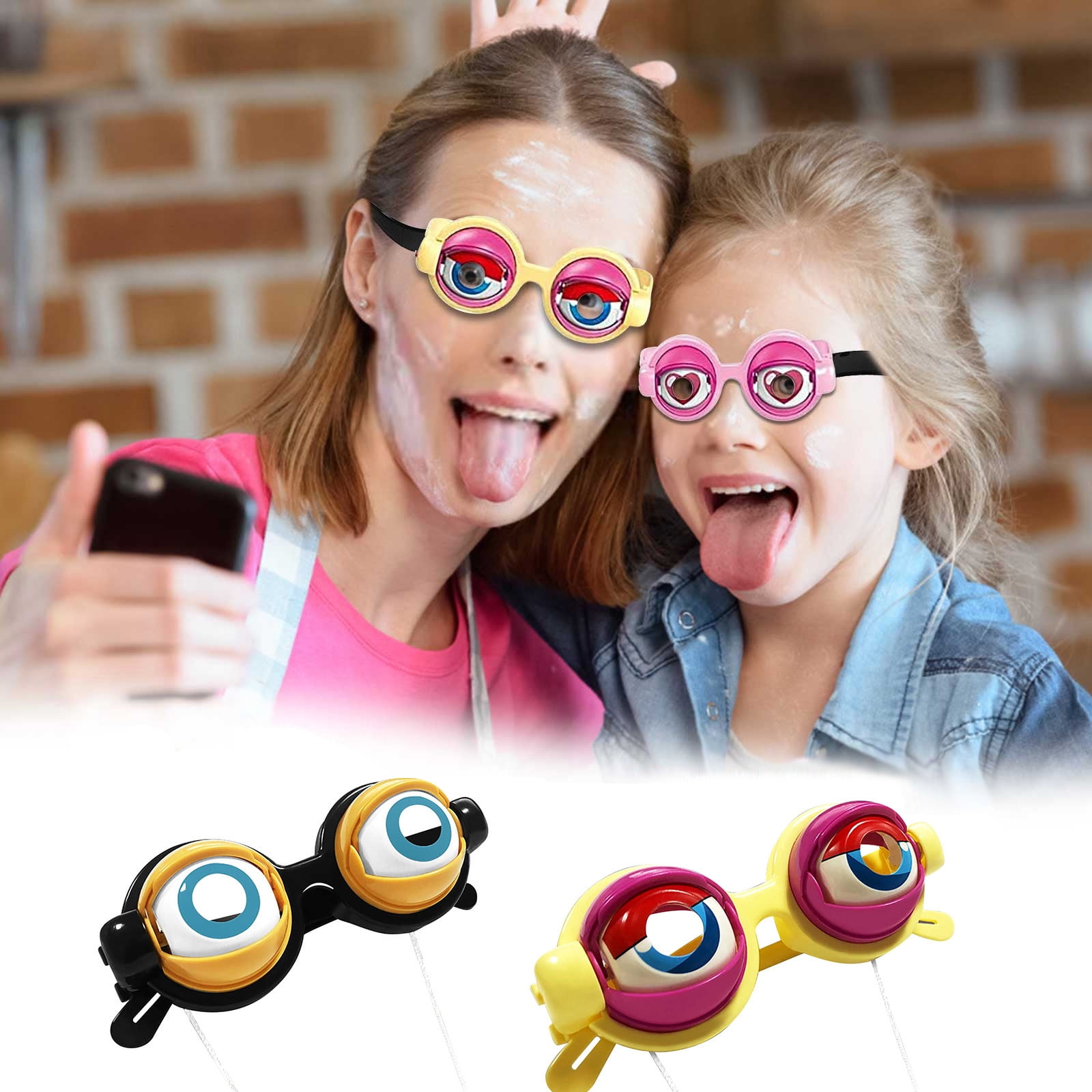 Hometravel Crazy Moving Eye Glasses Toy, 2 Piece Funny Cheering Props ...