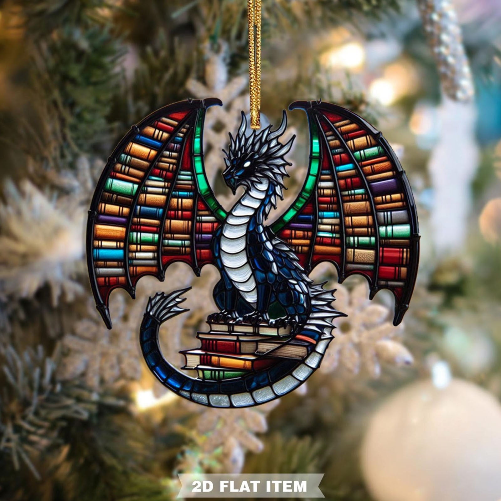 Hometravel Dragon Book Christmas Ornament, Literary Themed Hanging ...
