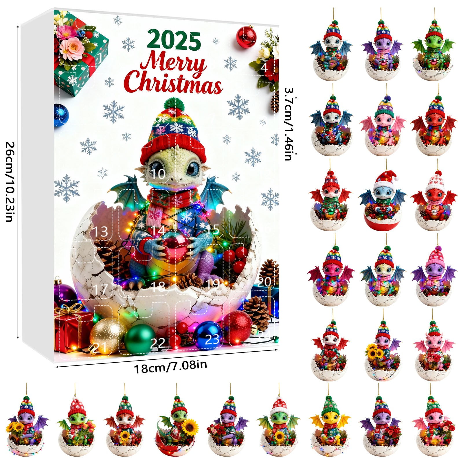 Hometravel Dragon Theme Advent Calendar, Christmas Tree Decorations ...