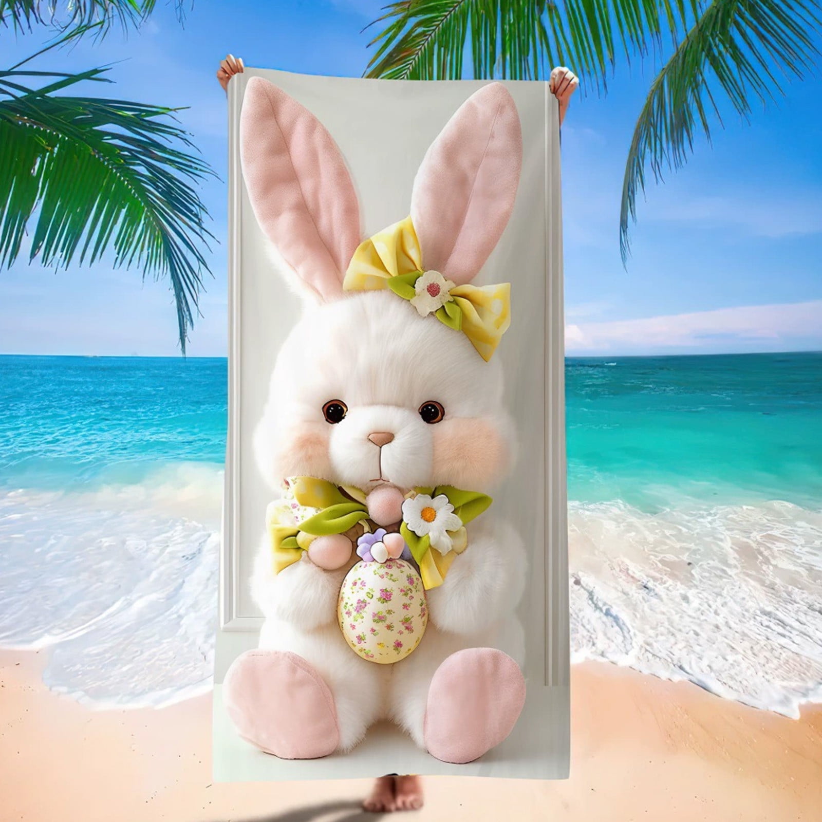 Hometravel Easter Beach Towel Holiday Design, Microfiber Bunny Themed ...