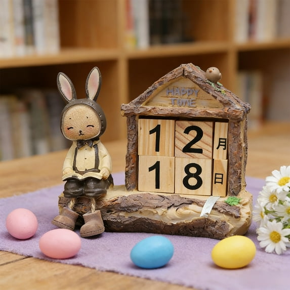 Hometravel Easter Holiday Tabletop Calendar, Reusable Wooden Block ...