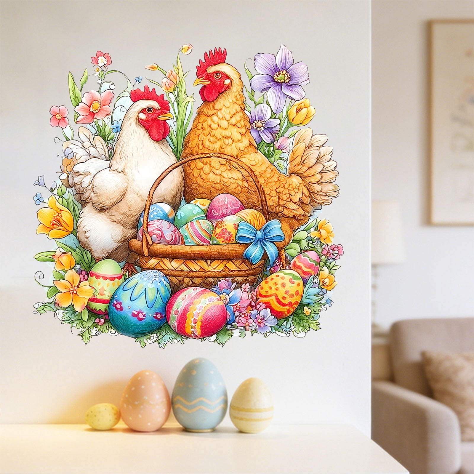 Hometravel Easter Holiday Window Clings, Static Stickers for Glass ...