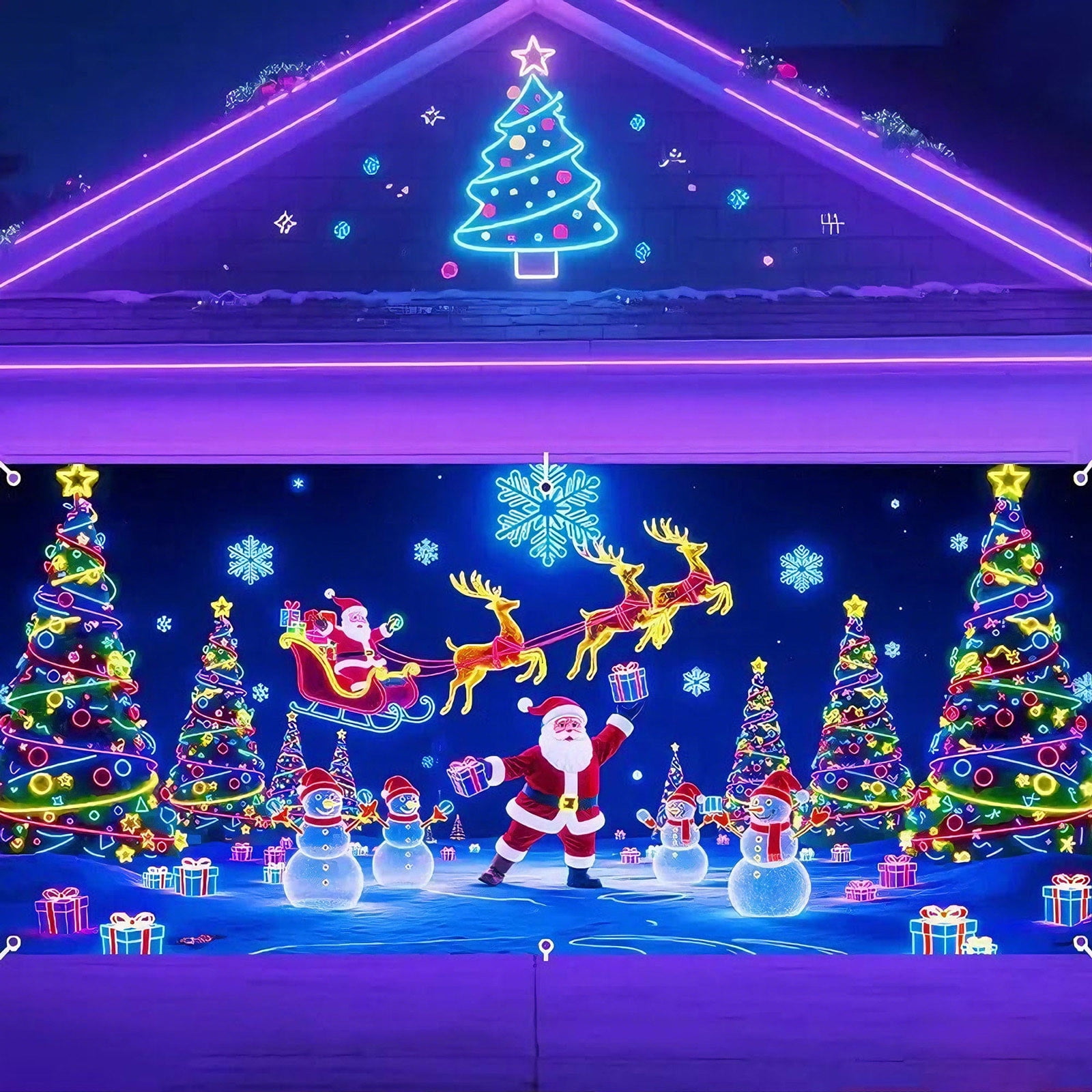 Hometravel Extra Large Christmas Garage Door Banner, Oversized Holiday ...