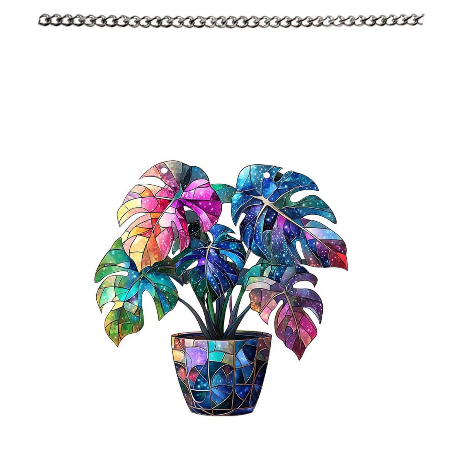Hometravel Four Leaf Clover and Monstera Acrylic Wall Hanging, 2D Flat ...