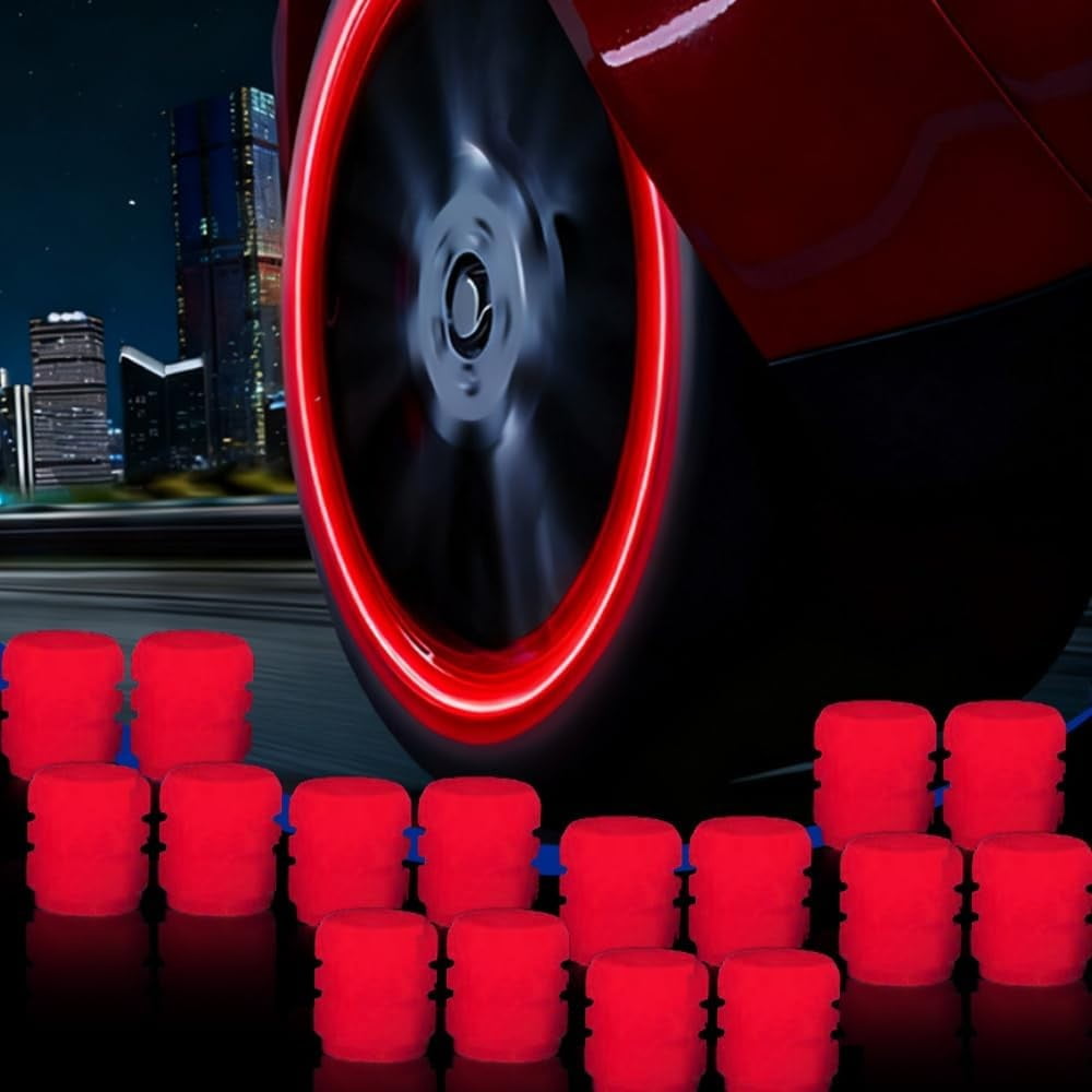 Hometravel Glow in The Dark Tire Caps, Fluorescent Luminous ABS Valve ...
