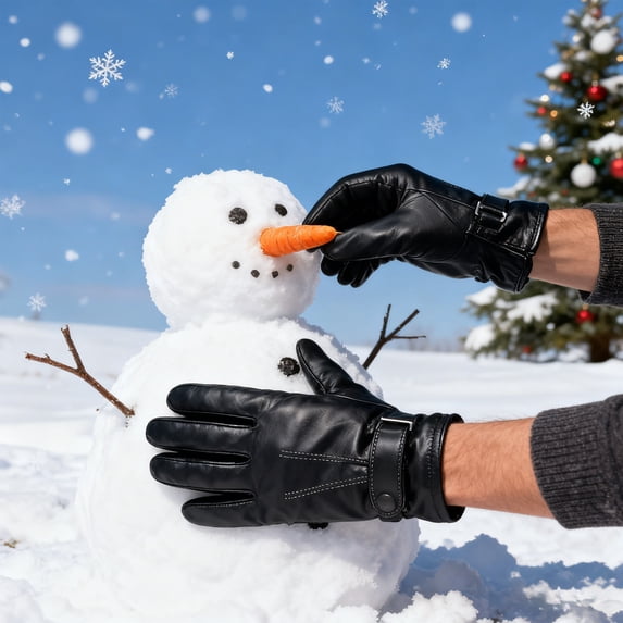 Hometravel Leather Winter Gloves, Thermal Lined Hand Protection with ...