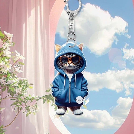 Hometravel Multiple Funny Animal Design Acrylic Keychain Set, 2D Flat ...