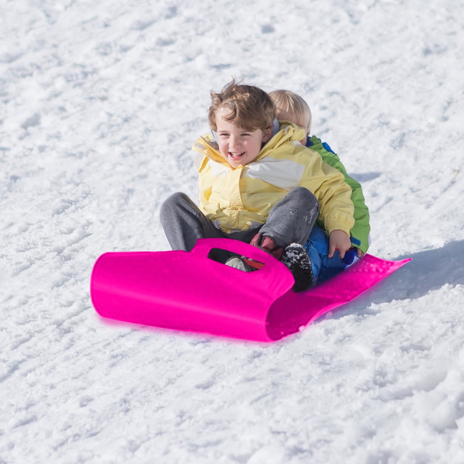 Hometravel Plastic Snow Sled, Extra Thick Roll Up Sled for Winter ...