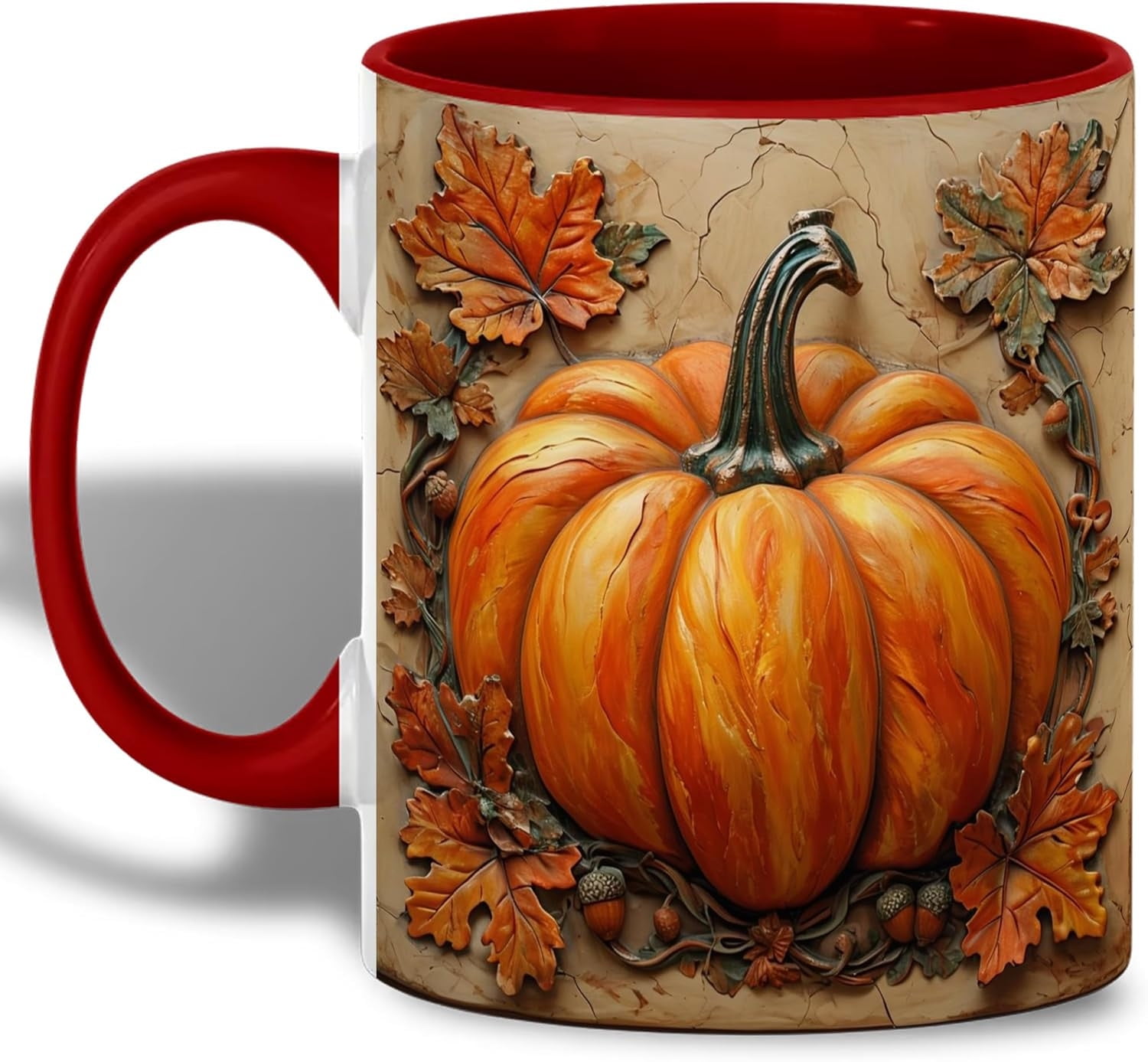 Hometravel Rustic Pumpkin Coffee Mug, Autumn Leaves Design Fall Harvest ...
