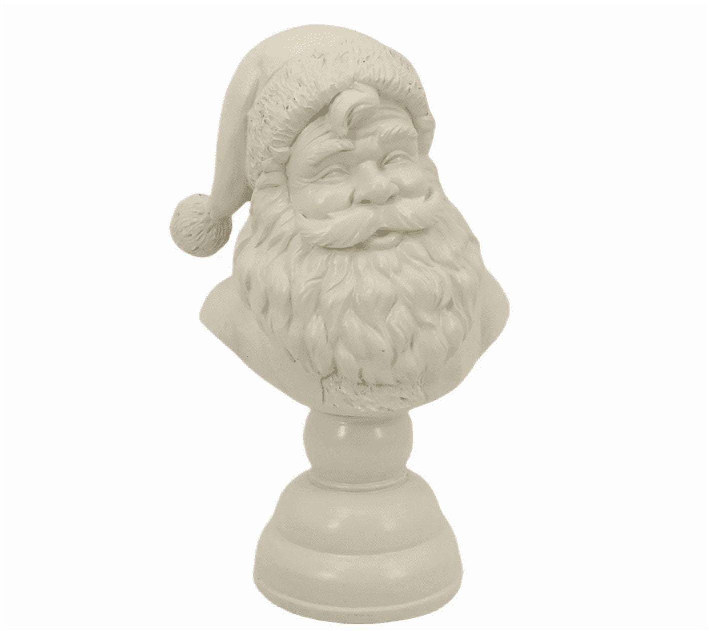 Hometravel Santa Bust Christmas Tabletop Decoration, White Resin ...