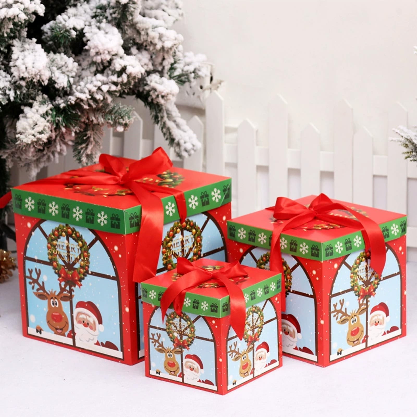 Hometravel Three-Piece Christmas Box Set, Nesting Gift Packaging ...