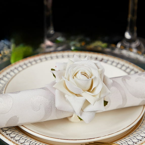 Hometravel Western Style Napkin Ring, Decorative Rose Themed Table ...