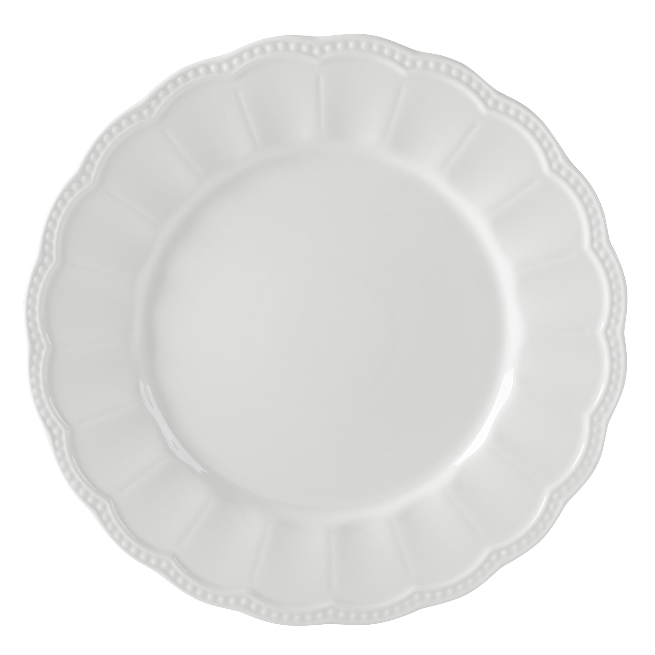 Hometrends Ultra Durable 4 Piece 10.5 Inch Fine Ceramic Embossed Dinner ...