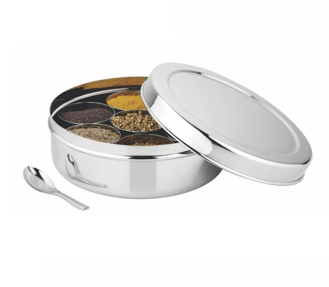 Hometronics 7 in 1 Stainless Steel Spice Set Masala Storage Spice ...