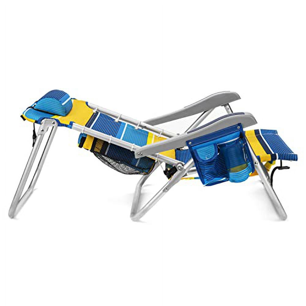 Homevative Cooler+ Folding Backpack Beach Chair with 5 Positions, Towel ...