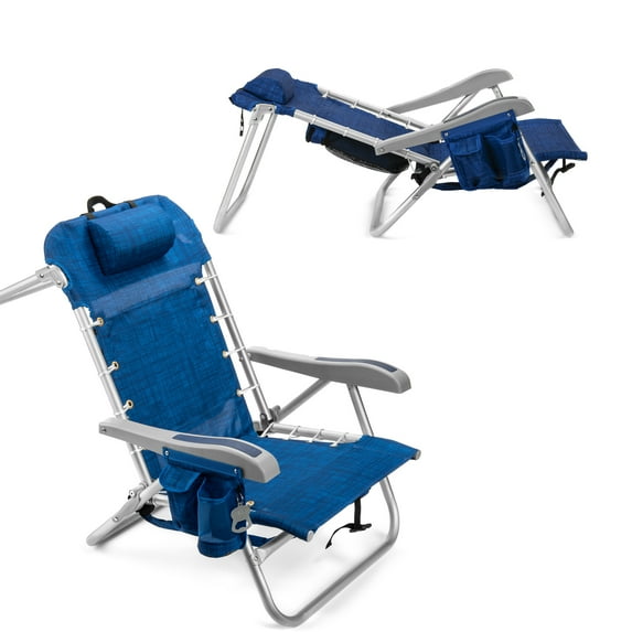 HOMEVATIVE Cooler+ Folding Backpack Beach Chair, 5 Positions, XL Cooler ...