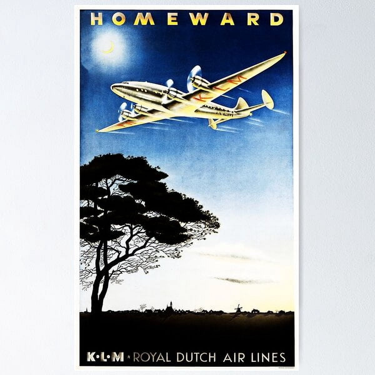 Homeward Bound Klm Royal Dutch Air Lines Vintage Travel Advertisement ...
