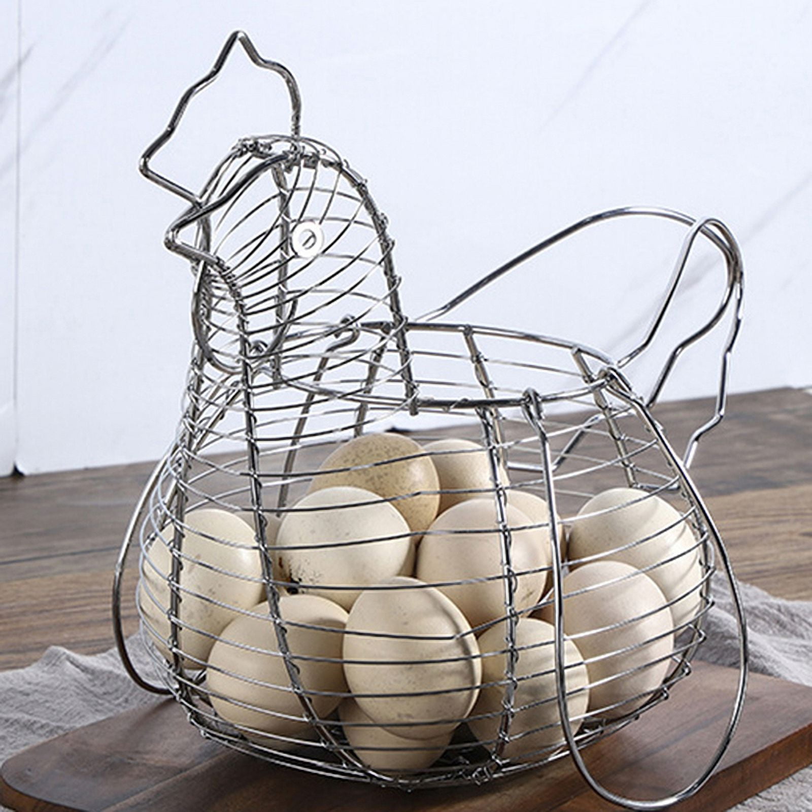 Homewares Chicken Hen Shaped Wire Basket, Egg Storage, Farmhouse Style ...
