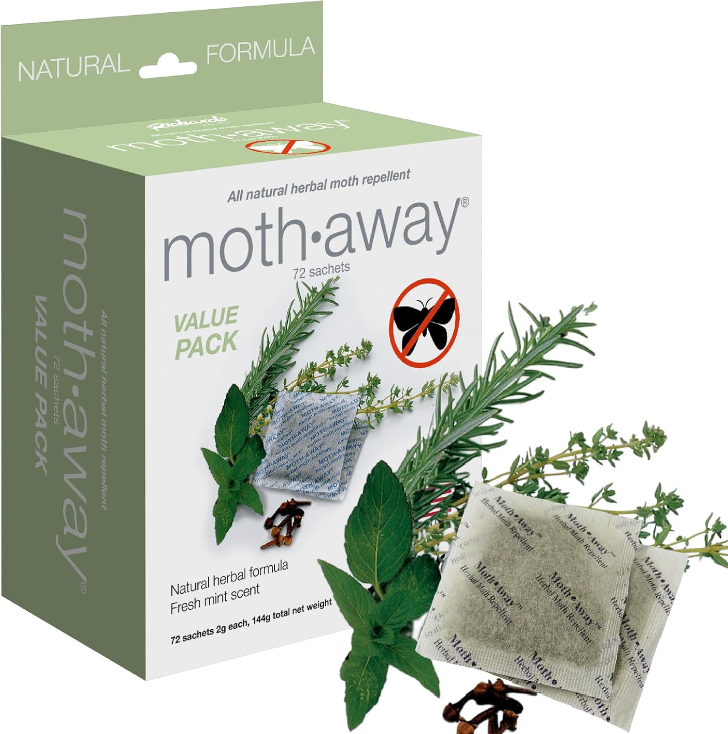 Homewares Moth Sachets - 72-Pack Value Bundle, Moth Repellent, & -Free ...