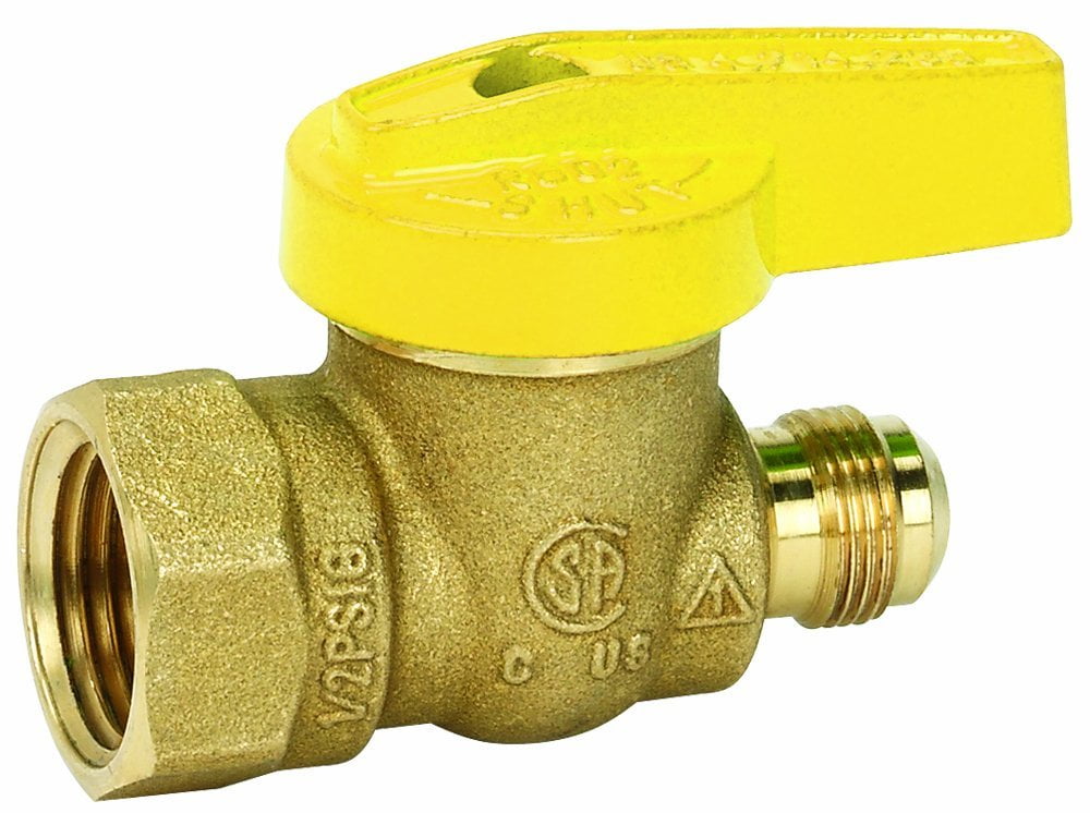 Homewerks Gas Heater Ball Valve 9/16" x 1/2", Forged Brass, Each ...