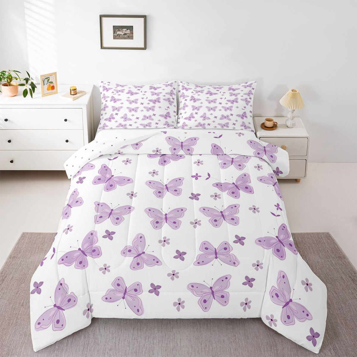Homewish 3D Butterfly Printed Full Size Comforter Sets,Boho Butterflies ...
