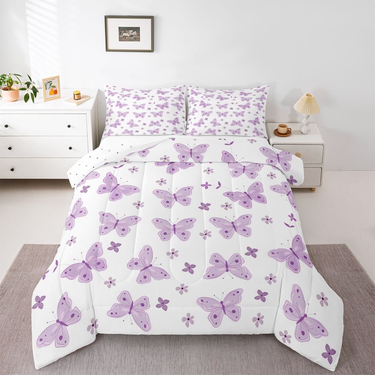Homewish 3D Butterfly Printed Queen Comforter Set,Boho Butterflies ...