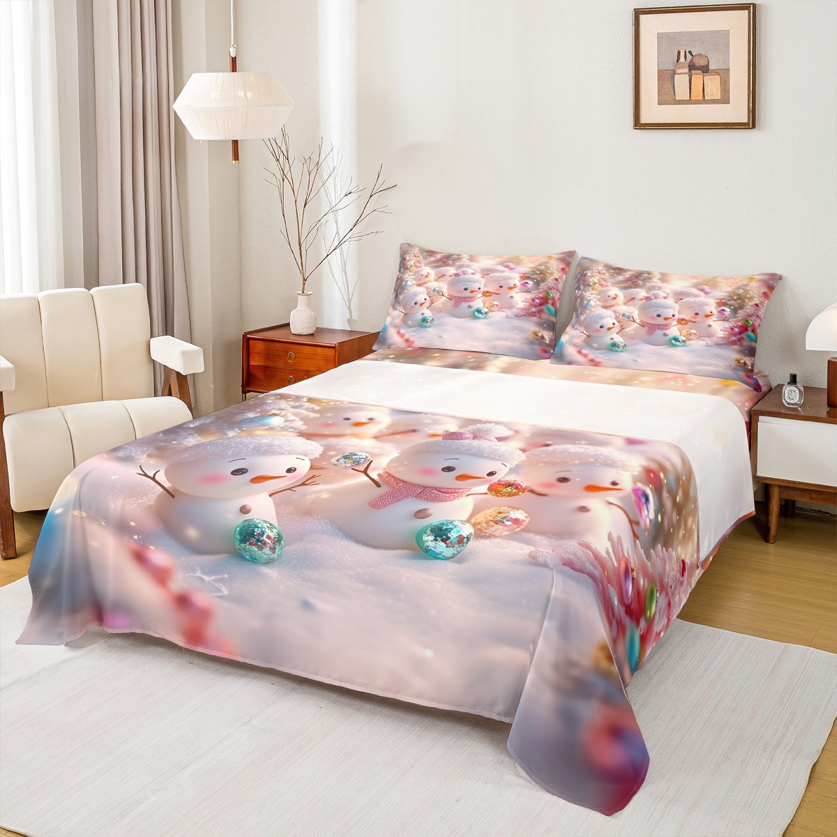 Homewish 3D Funny Snowman Full Size Sheets for Teens, Dreamy Fairy Tale ...