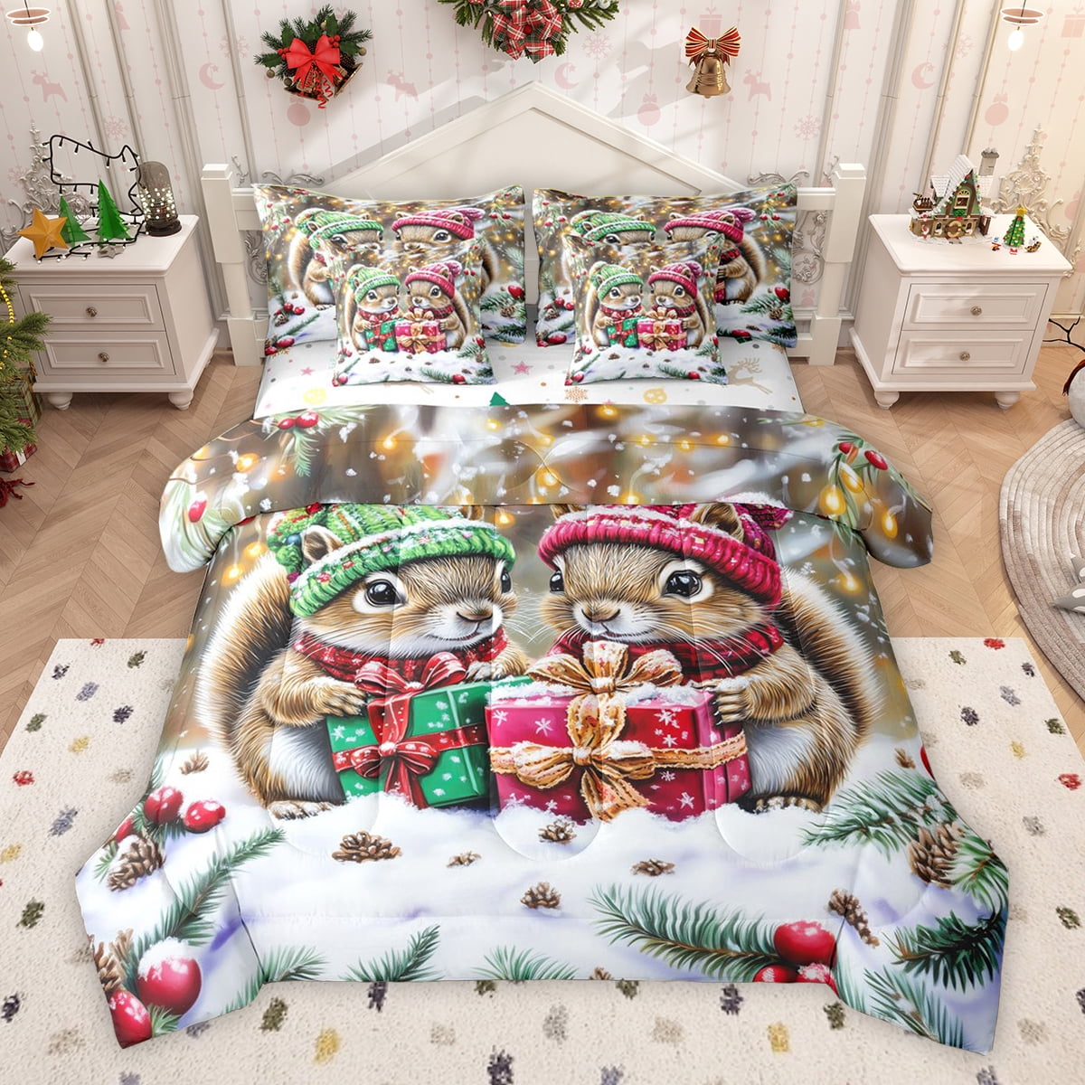 Homewish 3D Jungle Squirrel Bedding Comforter Set 7pcs, Christmas ...