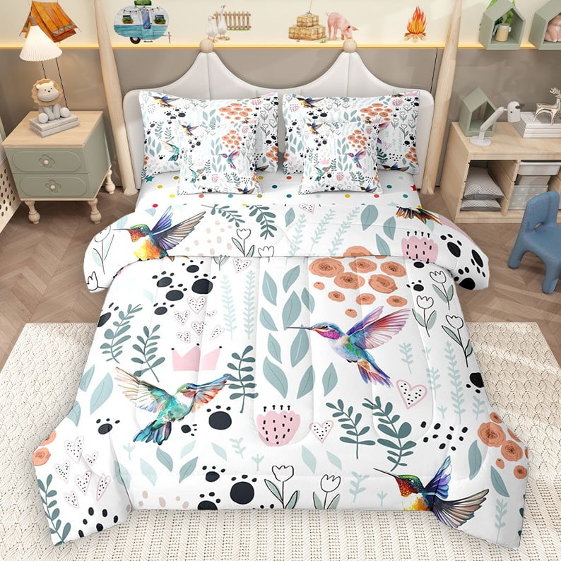 Homewish Abstract Gradient Hummingbird 7pcs Bedding Comforter Set for ...