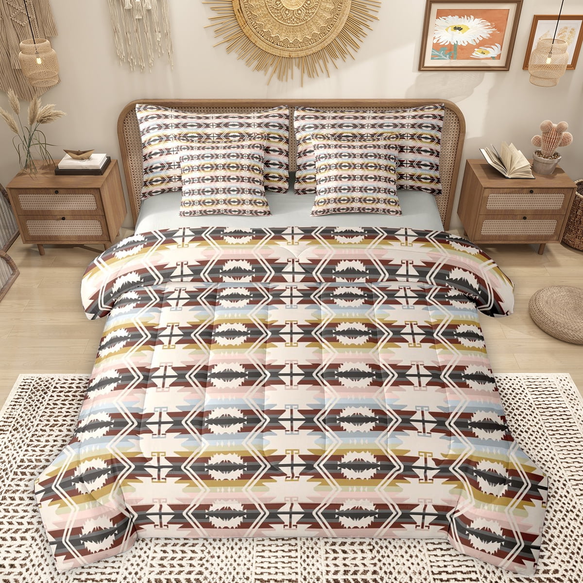 Homewish Ancient Bohemain Aztec 7-Piece Twin Bedding Sets,Rustic Boho ...