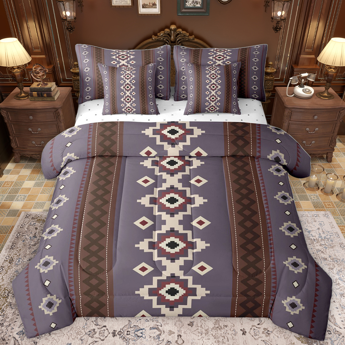 Homewish Ancient Bohemain Aztec 7-Piece Twin Bedding Sets,Rustic ...