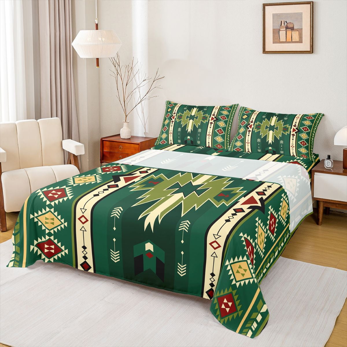 Homewish Ancient Bohemain Aztec Full Size Sheets,Rustic Western Tribal ...