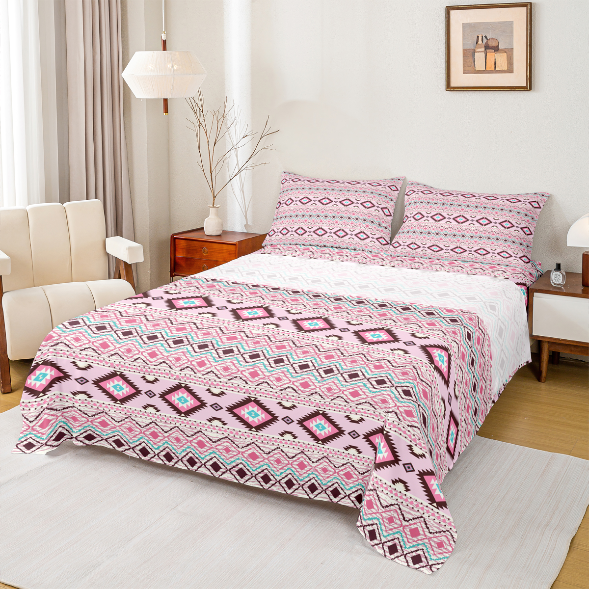 Homewish Ancient Bohemain Aztec Full Size Sheets,Rustic Western Tribal ...