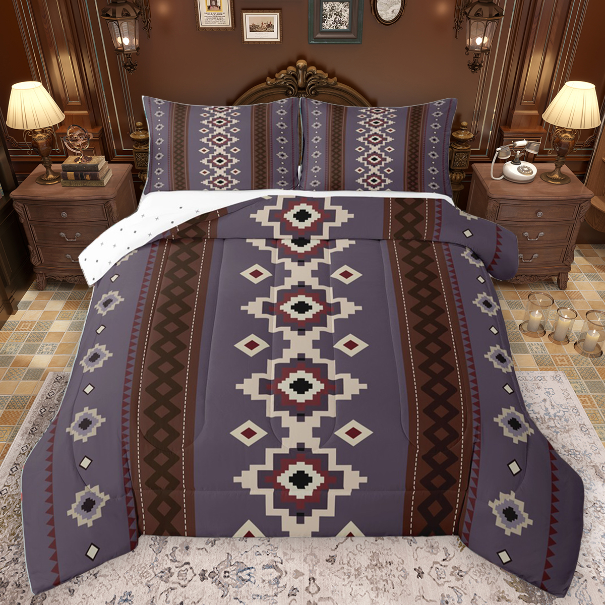 Homewish Ancient Bohemain Aztec Queen Comforter Set,Rustic Western ...