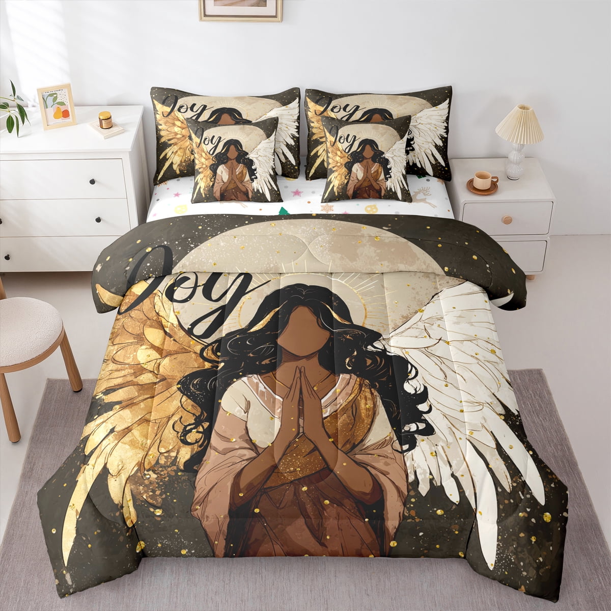 Homewish Angel Elf 7 Pieces Bedding Comforter Set for Teens Female Men ...