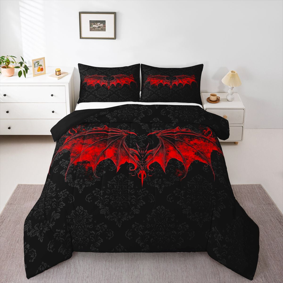 Homewish Animal Bat 3-Piece Full Size Comforter Sets for Boys Girls ...