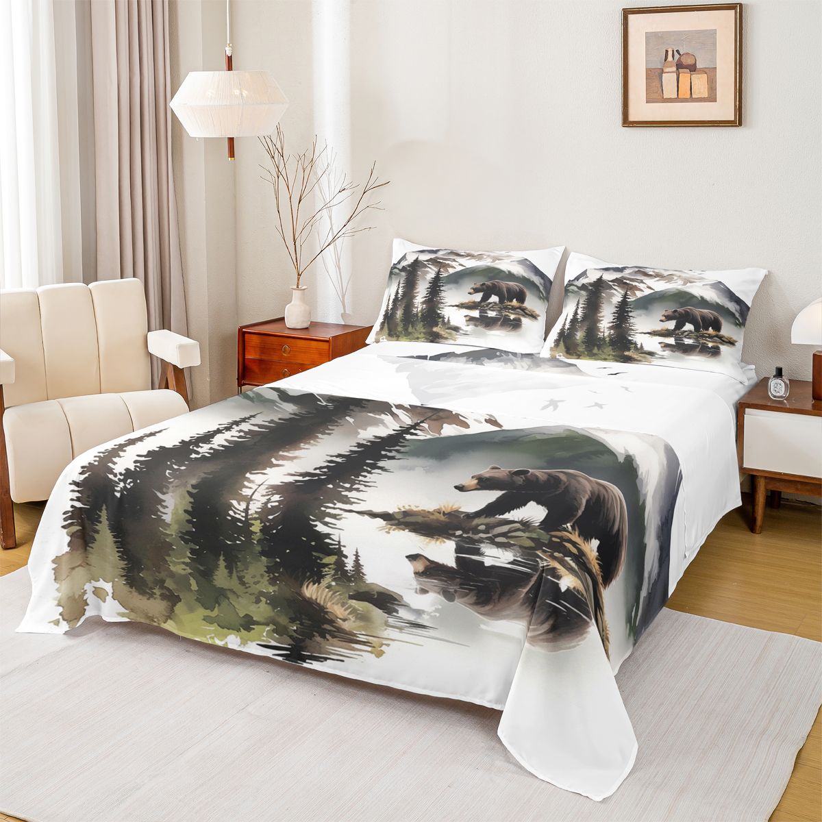 Homewish Animal Bear 4pcs Bed Sheets for Teens Boys Girls,Jungle ...