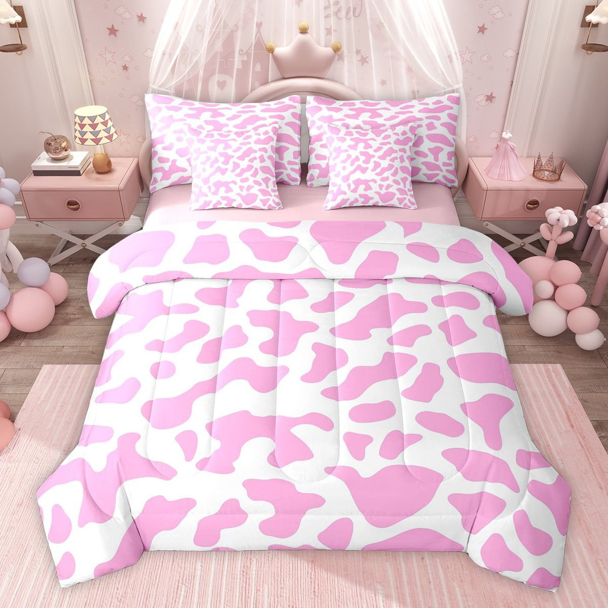 Homewish Animal Cow Print Bedding Comforter Set 7-Piece for Female Men ...