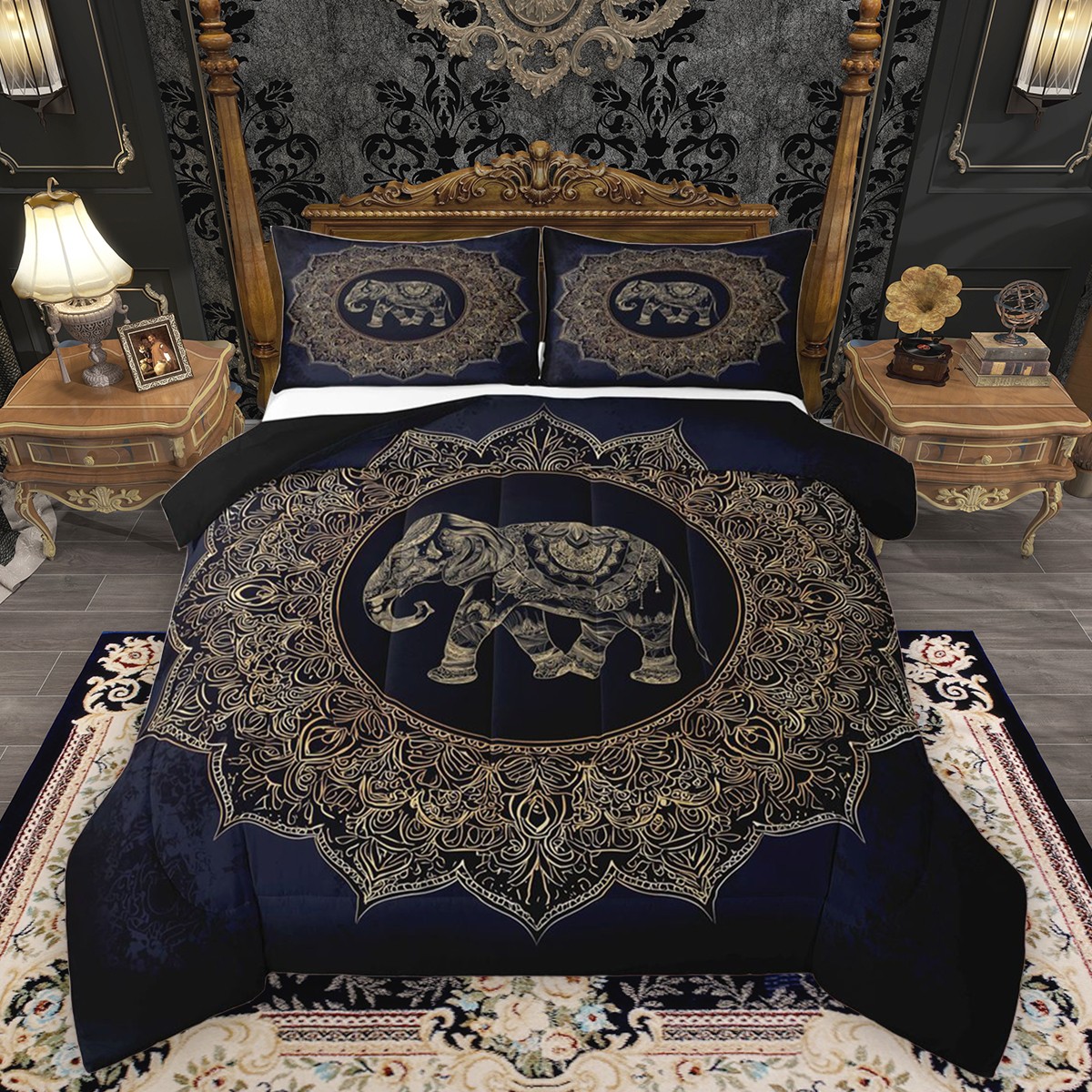 Homewish Animal Elephant Full Size Comforter Sets 3-Piece for Female ...