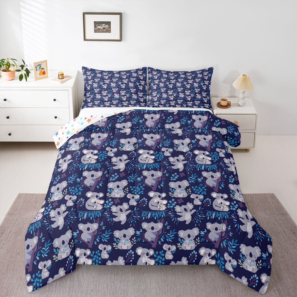 Homewish Animal Koala Full Size Comforter Sets 3-Piece for Teens Boys ...