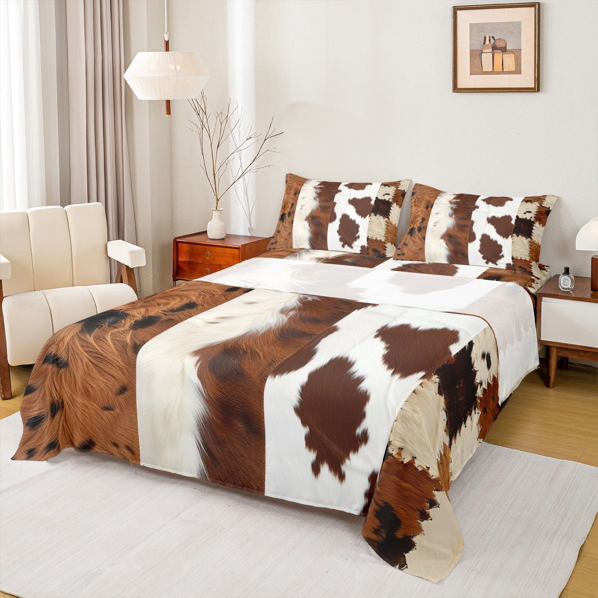 Homewish Animal Print 4pcs Bed Sheets For Teens Boys Girls,Farmhouse ...