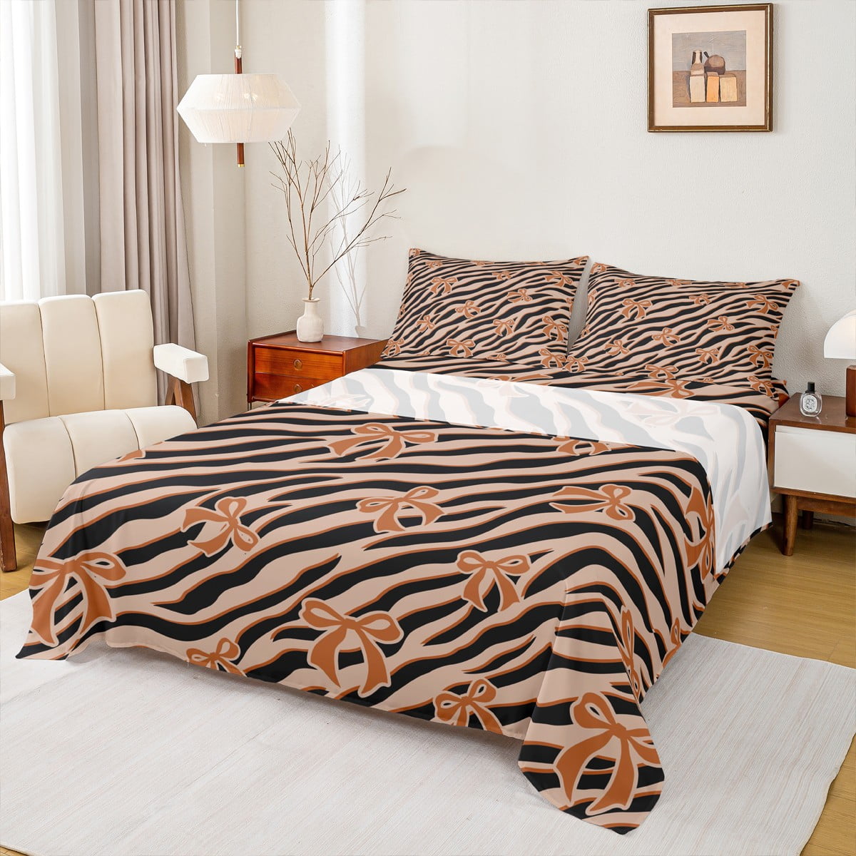 Homewish Animal Zebra Print 4-Piece Full Size Sheets For Children Teens ...