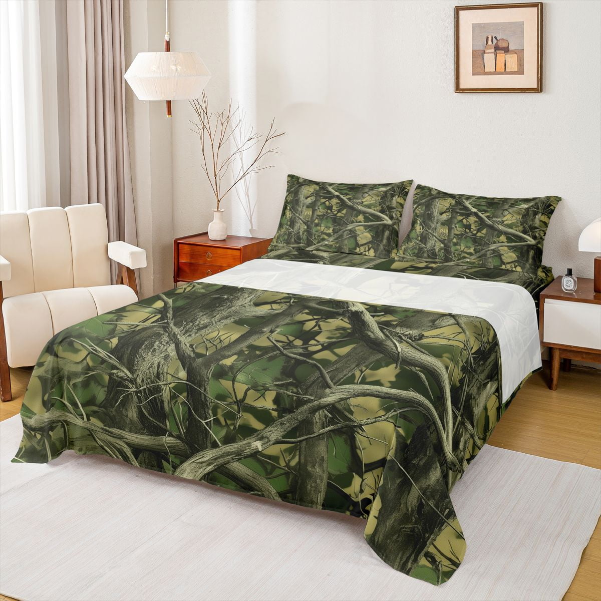 Homewish Autumn Leaves Full Size Sheets,Rustic Plant Tree Bed Sheets ...