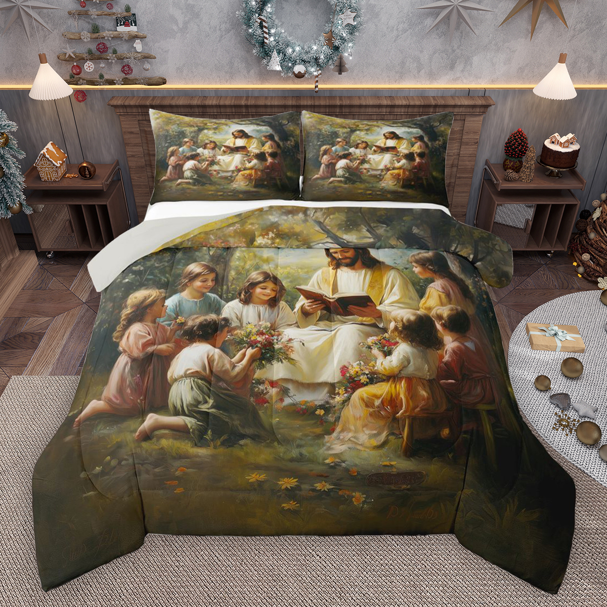 Homewish Bible Verses Christian Bedding Comforter Set, Vintage Western ...