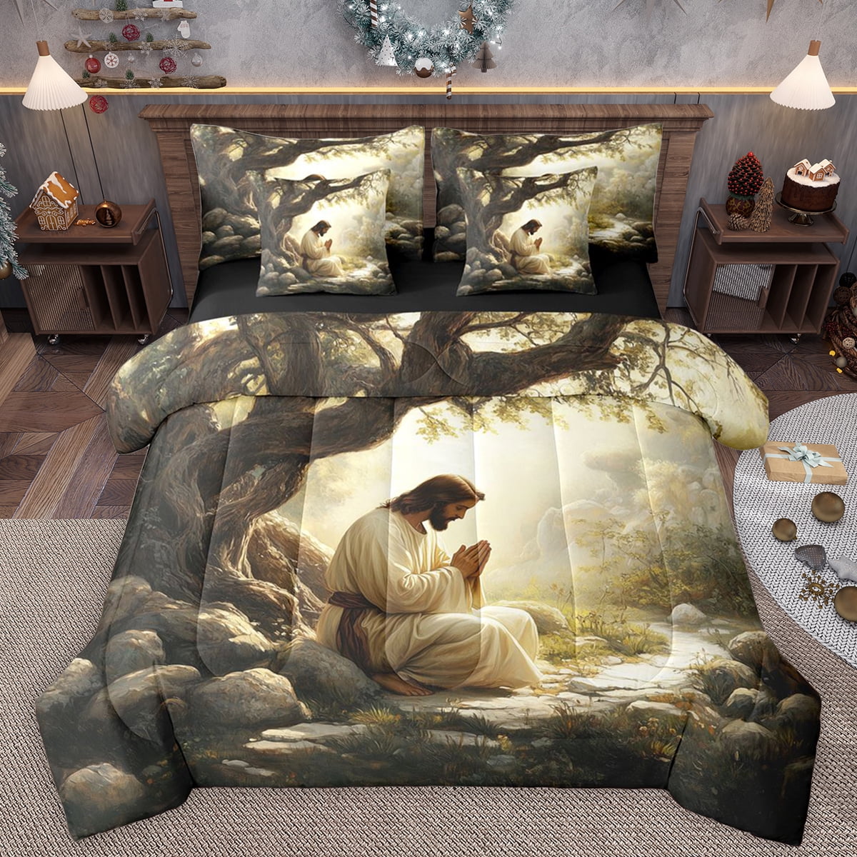 Homewish Bible Verses Christian Twin Bedding Sets 7-Piece, Vintage ...