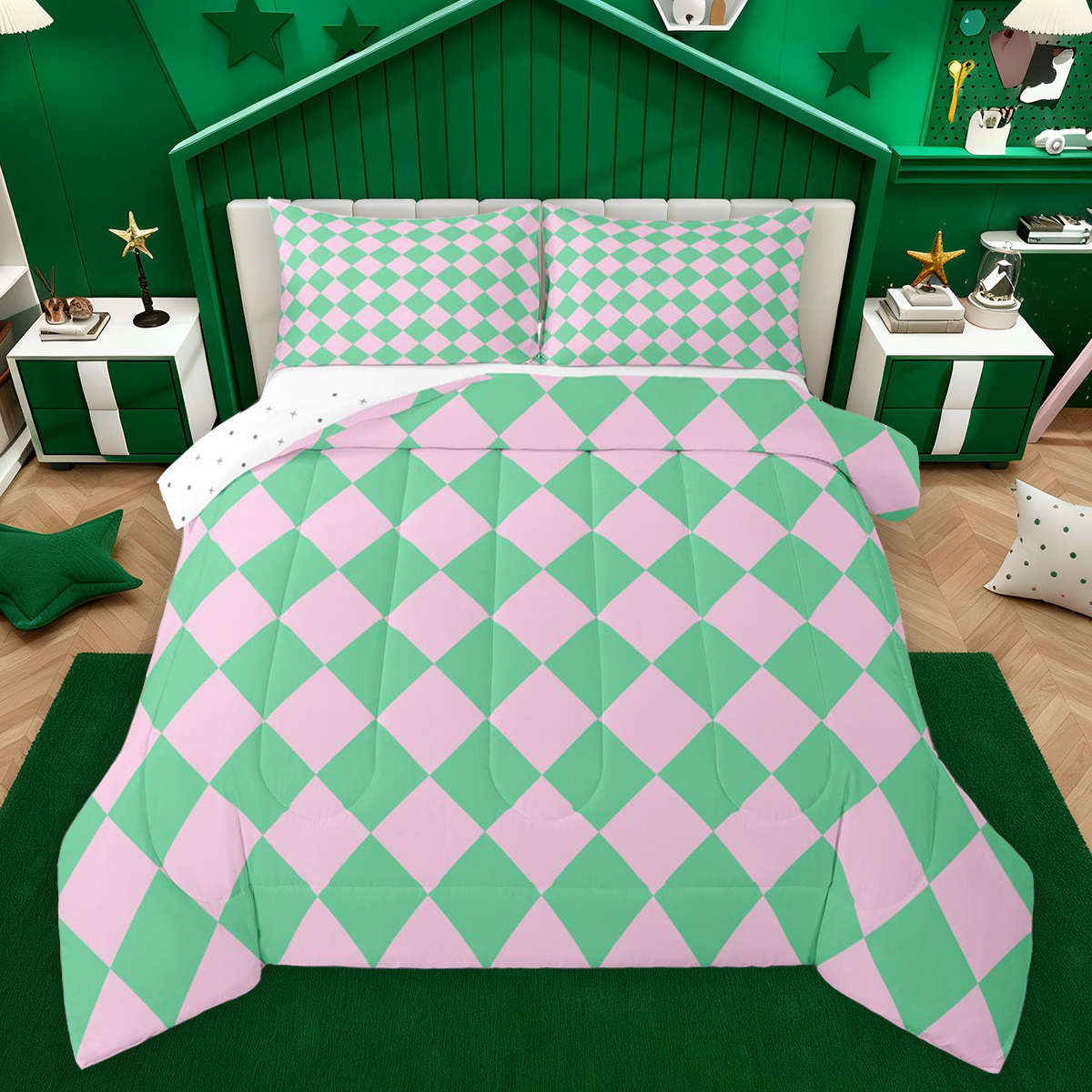 Homewish Bohemain Rhombus Print Full Size Comforter Sets,Minimalsim ...
