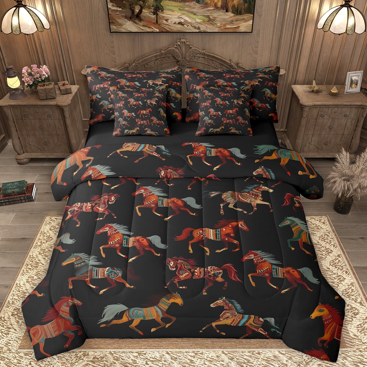 Homewish Bohemain Style 7-Piece Twin Bedding Sets,Rustic Western Aztec ...
