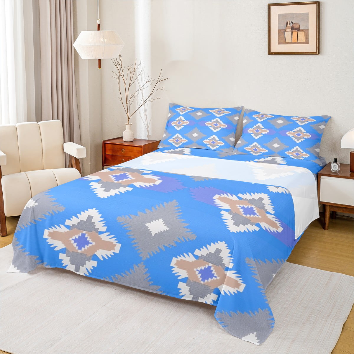Homewish Boho Aztec 4pcs Bed Sheets for Kids Children Teens,Exotic ...